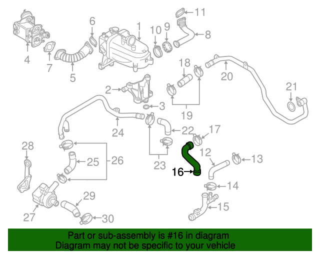 2009-2012 Volkswagen Touareg Coolant Hose 059-121-103-C | OEM Parts Online