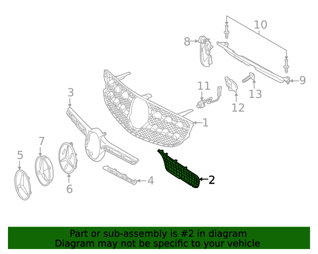 253-888-49-00 - Grille Cover 2020 Mercedes-Benz GLC 300 | Mercedes-Benz ...