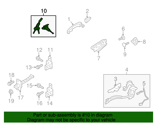 81970-2VA00 - Door Lock Cylinder 2012-2017 Hyundai Veloster ...