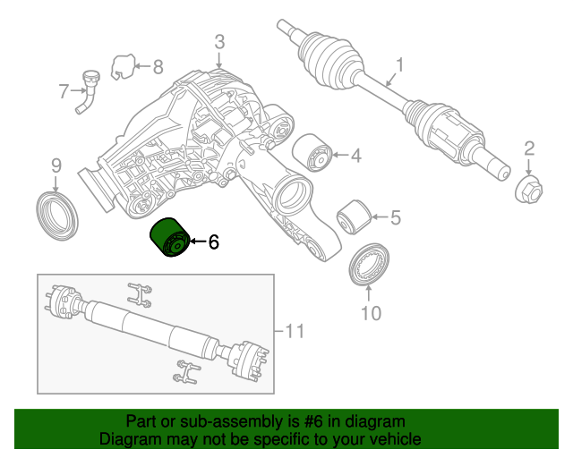 2011-2023 Mopar Differential Housing Insulator 68092607AA | TascaParts.com