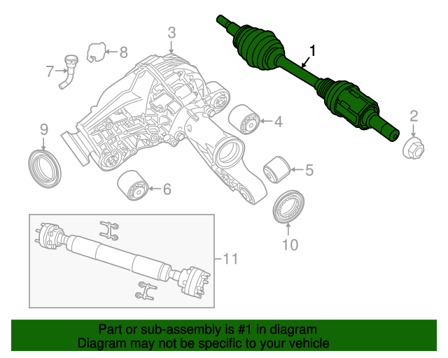 2011-2020 Mopar SHAFT AXLE HALF - Driver's Side (LH) 52124713AD ...