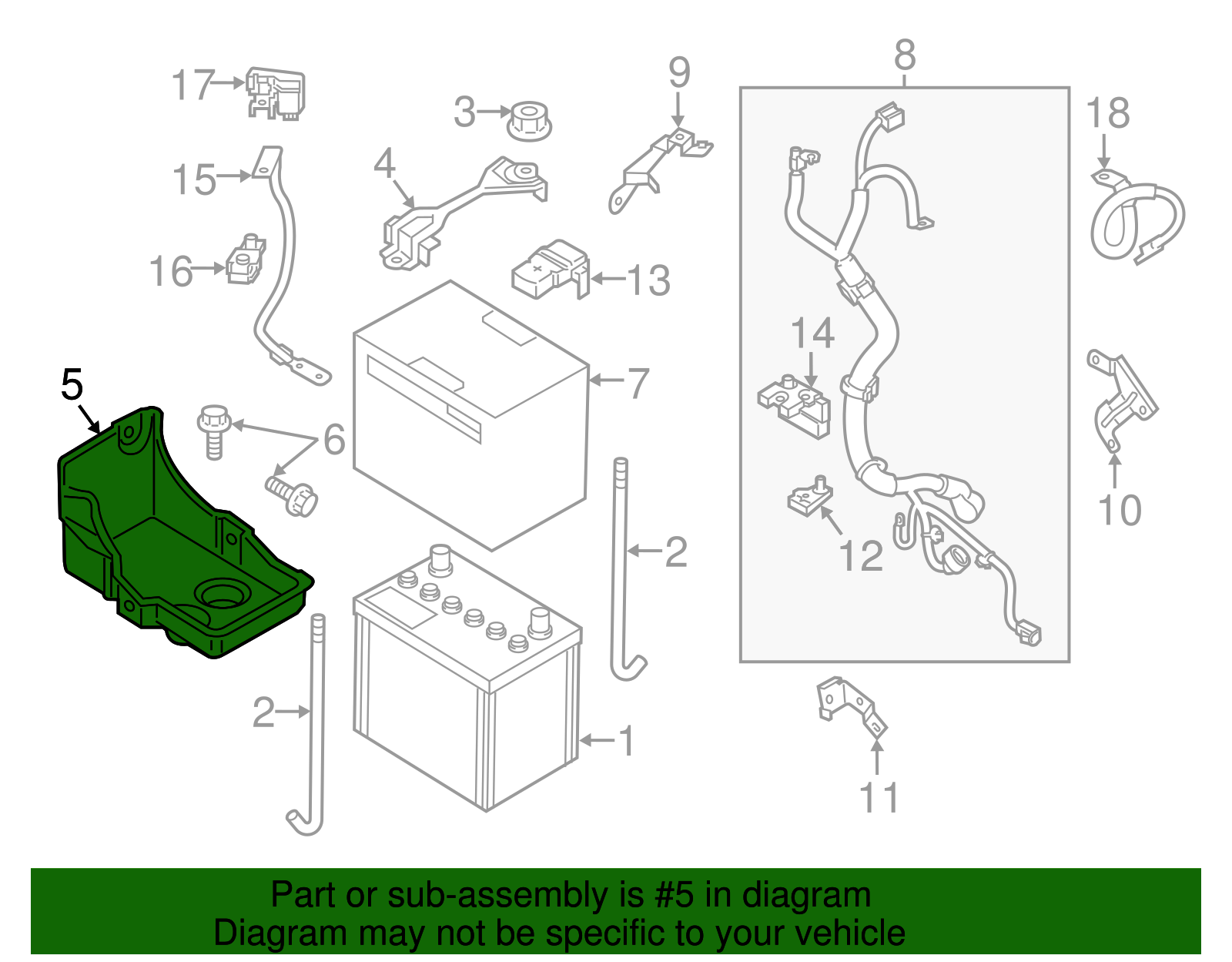 64860-1ZR0A - High-Quality Battery Tray for 2017-2024 Nissan Armada ...