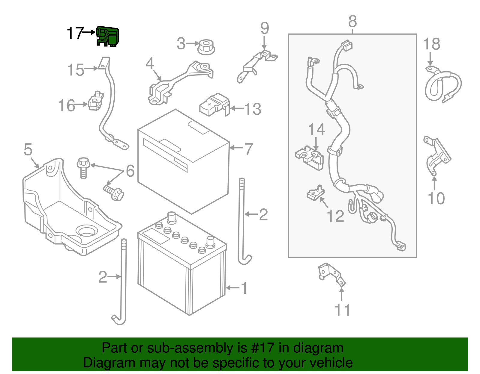 294G0-1V10A - 2017-2024 Nissan Armada - Battery Current Sensor | Anicra ...