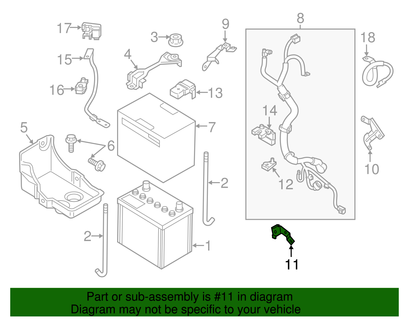 2017-2022 Nissan Armada Positive Cable Lower Bracket 24136-1LA2B ...