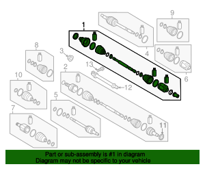 49501-G5100 - Axle Assembly 2018-2022 Kia Niro | Kia.Parts Store