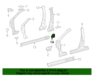2016-2018 Toyota Rocker Reinforced Ext 61615-12040 | OEM Parts Online
