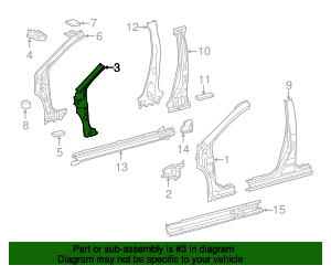 61108-12300 - Hinge Pillar Reinforced 2016-2018 Toyota | Longo Toyota Parts