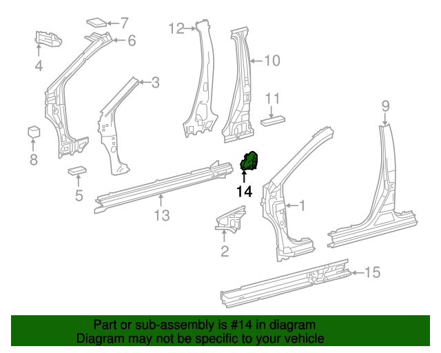 2016-2018 Toyota Rocker Reinforced Ext 61615-12040 | OEM Parts Online