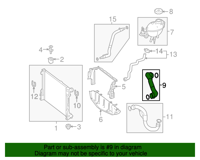 212-501-13-82 - Upper Hose 2010-2011 Mercedes-Benz E 350 | Mercedes ...