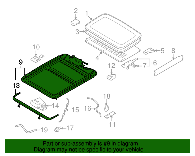 4F9-877-049-C - Sunroof Frame 2006-2011 Audi A6 Quattro ...