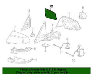 Genuine BMW 51-16-7-285-005 | Mirror Glass, Heated, Wide-Angle - Left ...