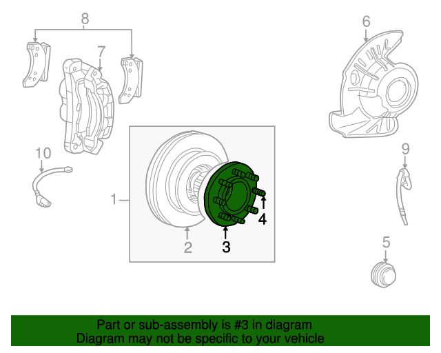 2003-2005 Ford Wheel Bearing And Hub Assembly 3C3Z-1104-A | TascaParts.com
