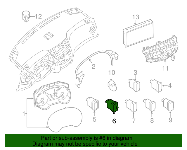 2013-2017 Infiniti Switch 25190-3JA0A | OEM Parts Online