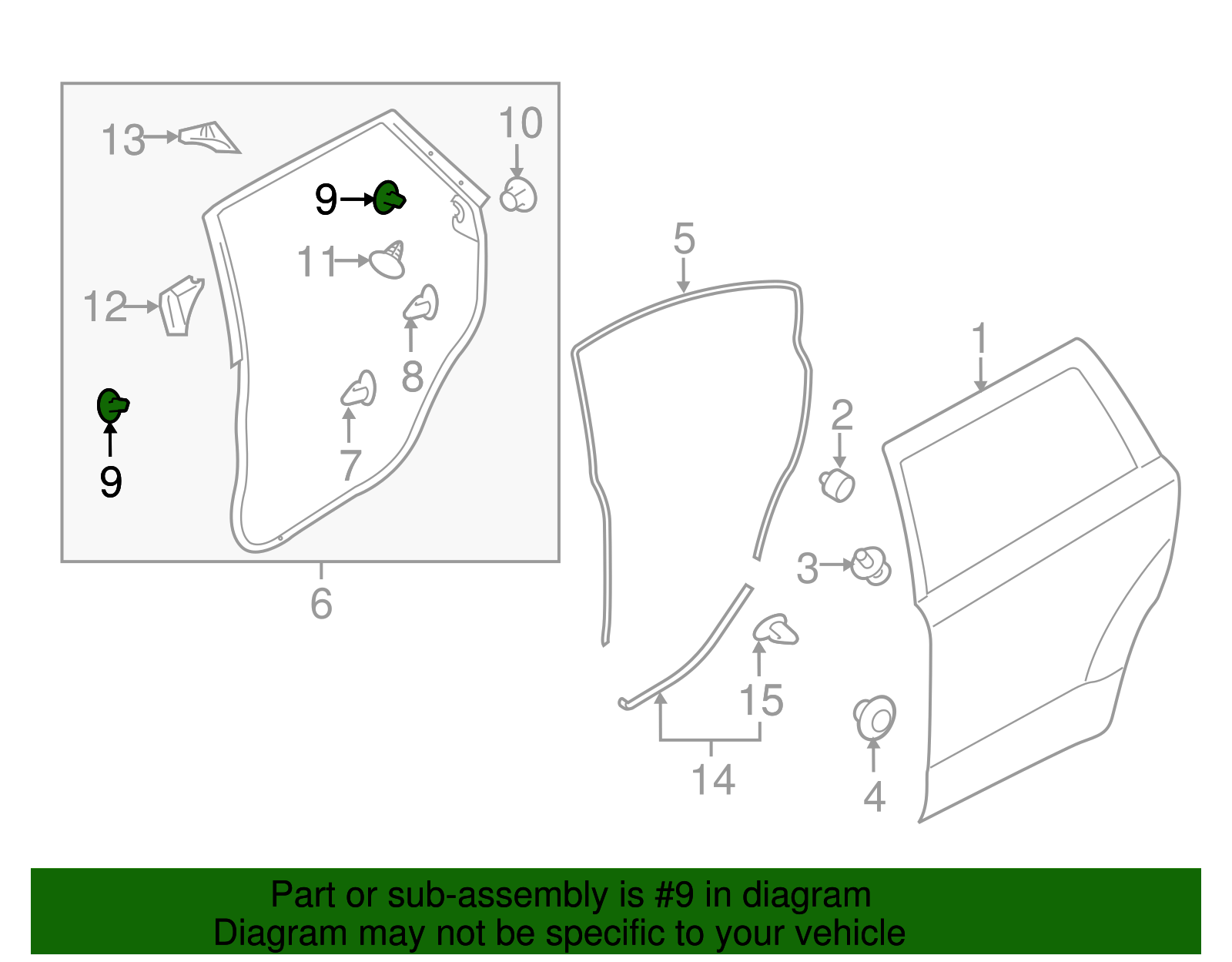 2013-2024 Subaru Door Weather-Strip Clip 909120050 | Subaru Parts Store
