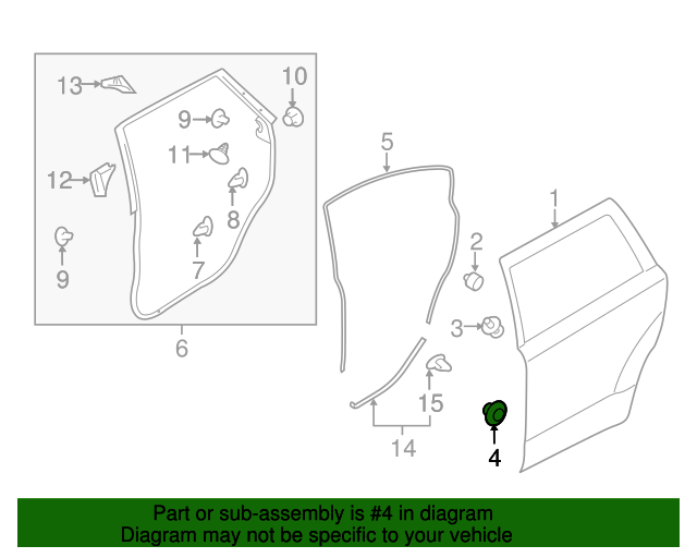 1998-2021 Subaru Door Shell Grommet 909230044 | TascaParts.com