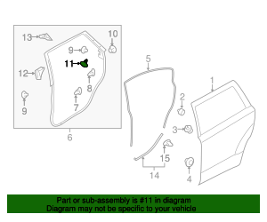 2015-2019 Subaru Door Weather-Strip Retainer 909120051 | Subaru Parts ...