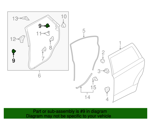 2013-2021 Subaru Door Weather-Strip Clip 909120050 | TascaParts.com