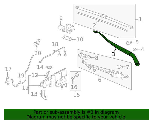 76610-TYA-A01 - Wiper Arm 2022-2024 Acura MDX | AutoNation Parts