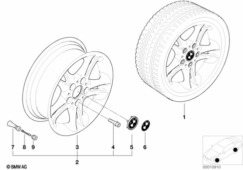 Light Alloy Rim for 2000 BMW Z3 2.5 | Retail Performance Auto Parts