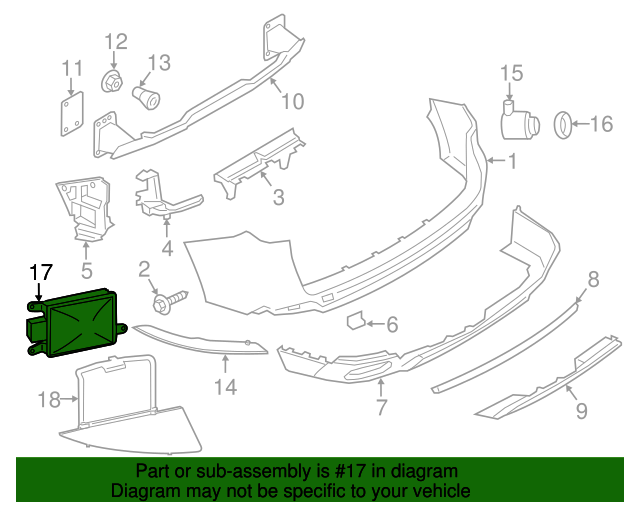 66-32-6-873-289 - Liftgate Object Sensor 2011-2019 BMW ...