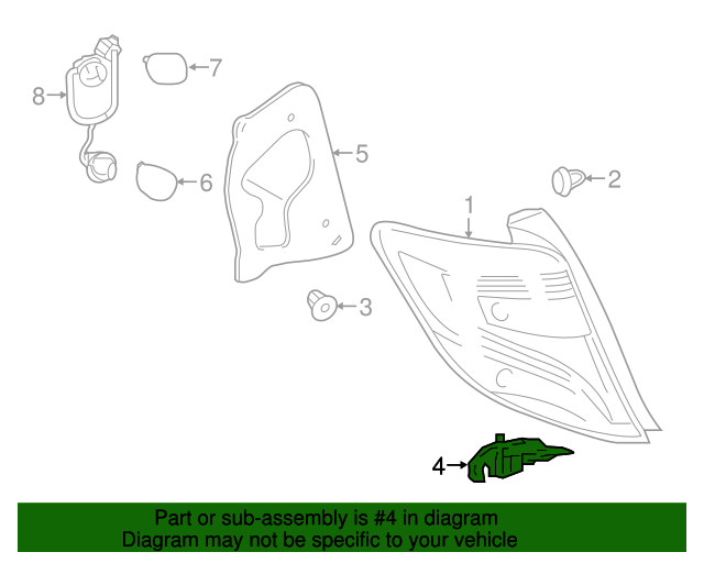 Toyota 2015-2017 Toyota Yaris Tail Lamp Assembly Protector 81558-0D600 ...