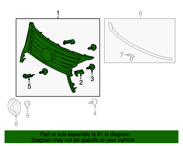 Lexus OEM Grille Assembly Part# 53101-48491 | OEM Vehicle Parts
