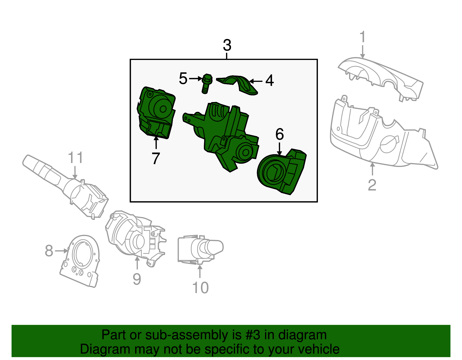 06351-TR0-911 - 2012-2013 Honda Civic - Lock Assembly Steering | Honda ...