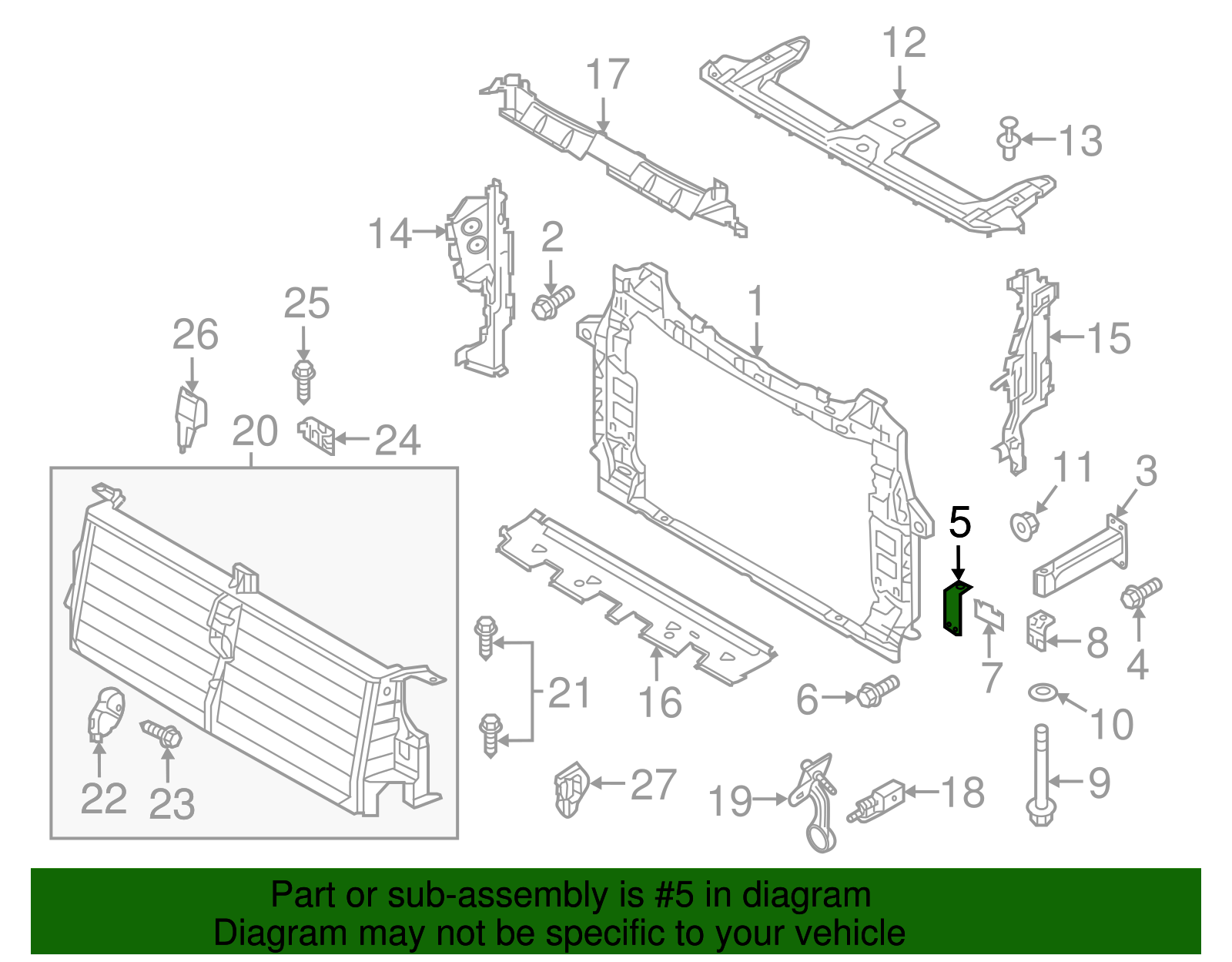 2017-2025 Audi Front Bracket 4M0-801-940 | TascaParts.com