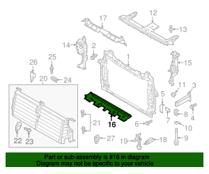 4M0-121-286-C - Radiator Support Air Duct 2017-2018 Audi Q7 ...