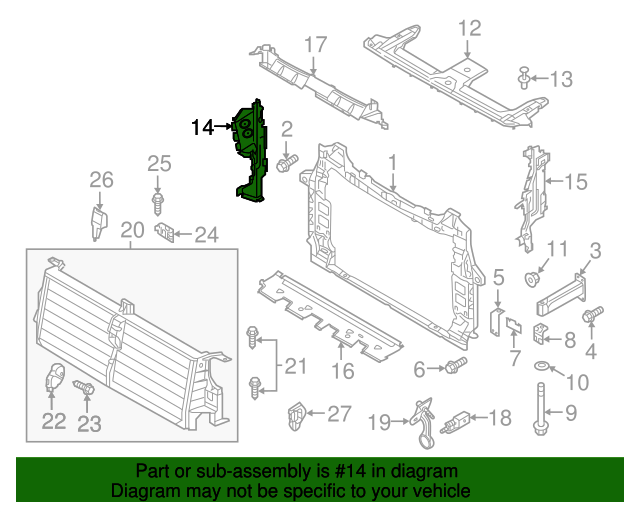 4M0-121-284-BS - Radiator Support Baffle 2017-2019 Audi Q7 ...