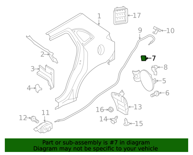 MB642442 - Fuel Door Clip 2014-2024 Mitsubishi | Mitsubishi Direct Parts