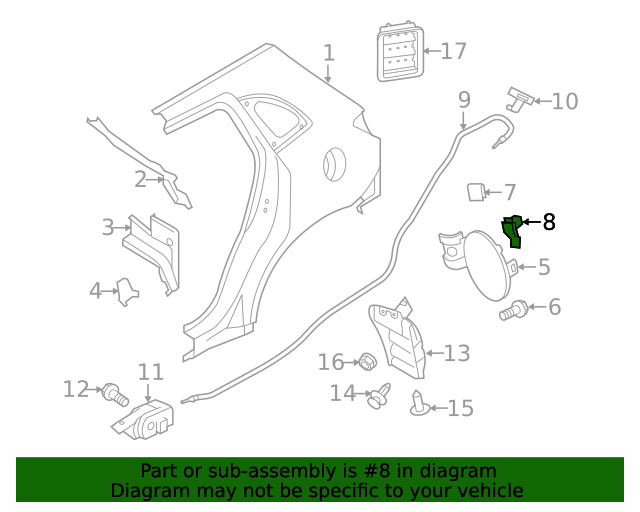 MN105404 - Fuel Door Hook 2008-2024 Mitsubishi | Mitsubishi Direct Parts