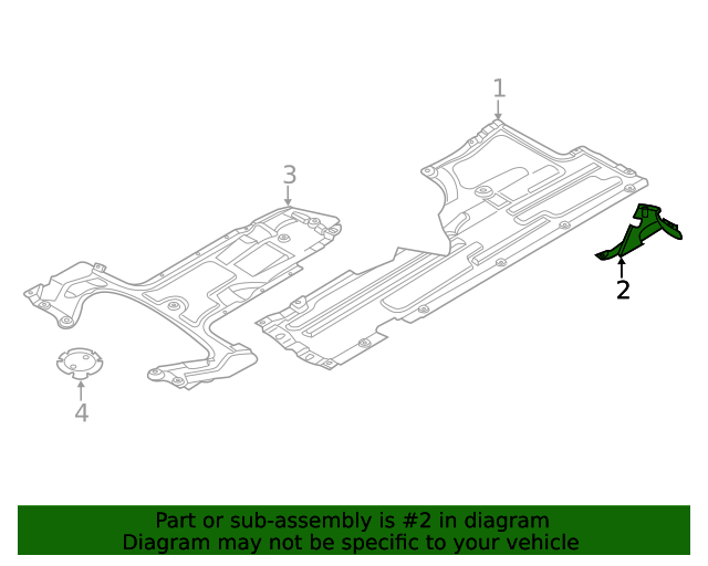 51-75-7-312-831 - Floor Pan Splash Shield Bracket 2016-2019 BMW ...