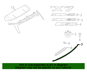 51-13-7-312-188 - Tailgate trim strip 2023-2024 BMW X7 | AutoNation Parts