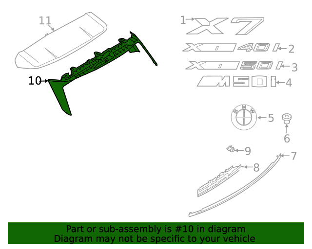 Genuine BMW 51-62-9-447-775 | Spoiler Wing | FREE Shipping on Most ...