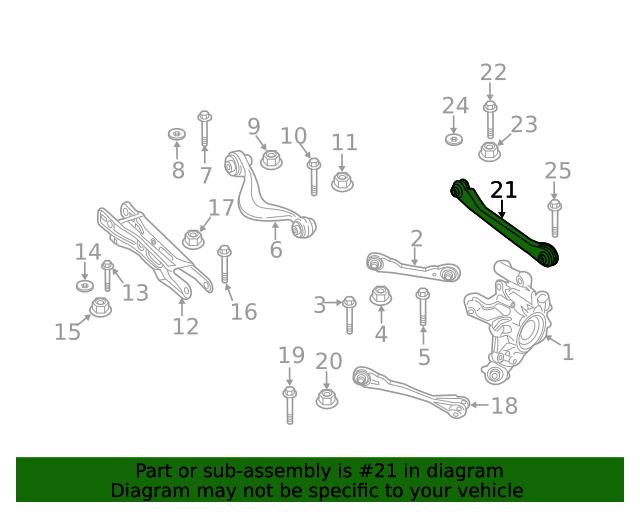 33306871015 - 2018-2024 BMW Rear Lower Control Arm (33-30-6-871-015 ...