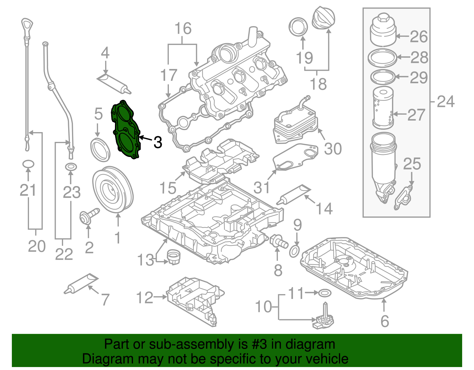 2008-2017 Audi Upper Cover 06E-109-285-H | OEM Parts Online