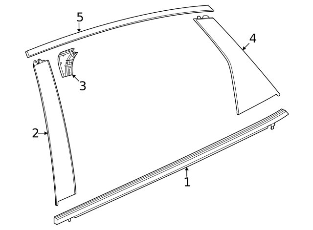 72925-T20-A01 - Frame Molding 2022-2023 Honda Civic | Honda Parts Online