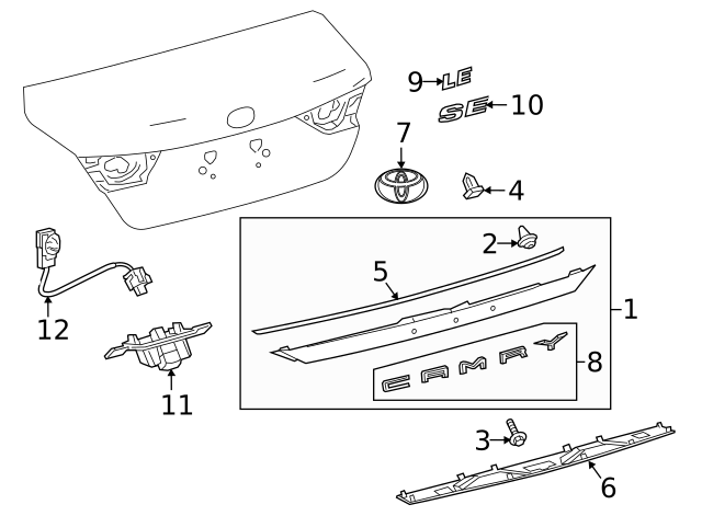 2018 Toyota Camry Lower Trim 76813-33020 | Toyota Parts Center