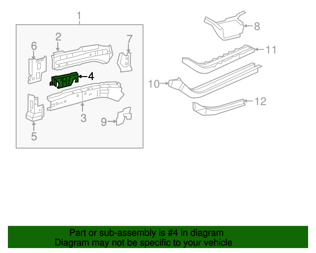 57016-0R010 - Frame Side Member Reinforcement - 2006-2018 Toyota | OEM ...