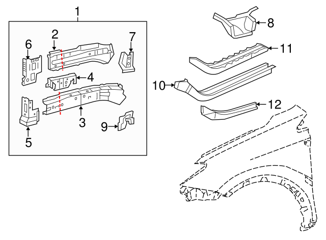 57016-0R010 - Frame Side Member Reinforcement - 2006-2018 Toyota | OEM ...
