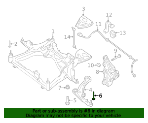 2011-2025 Nissan Lower Control Arm Rear Bolt 54368-JA010 | Nissan Parts ...
