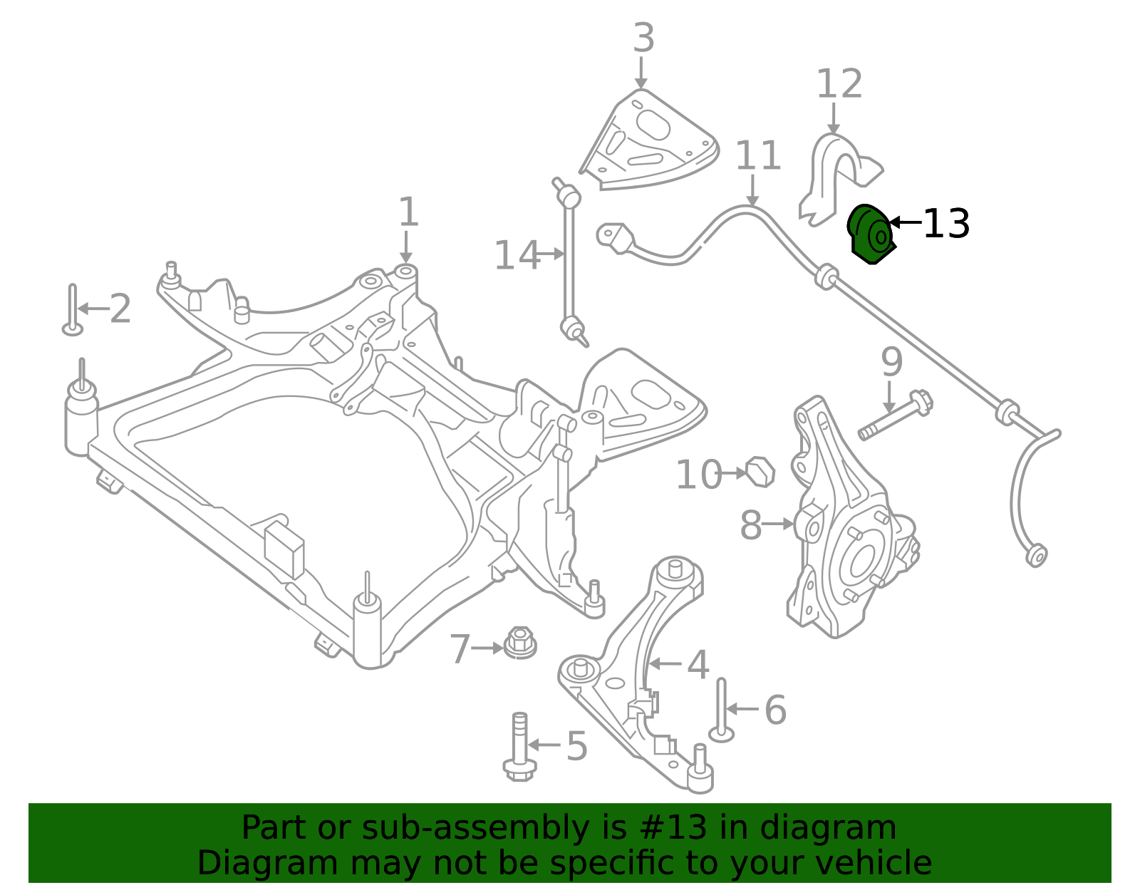 2013-2018 Nissan Altima Stabilizer Bar Bushing 546133TA1B | Nissan ...