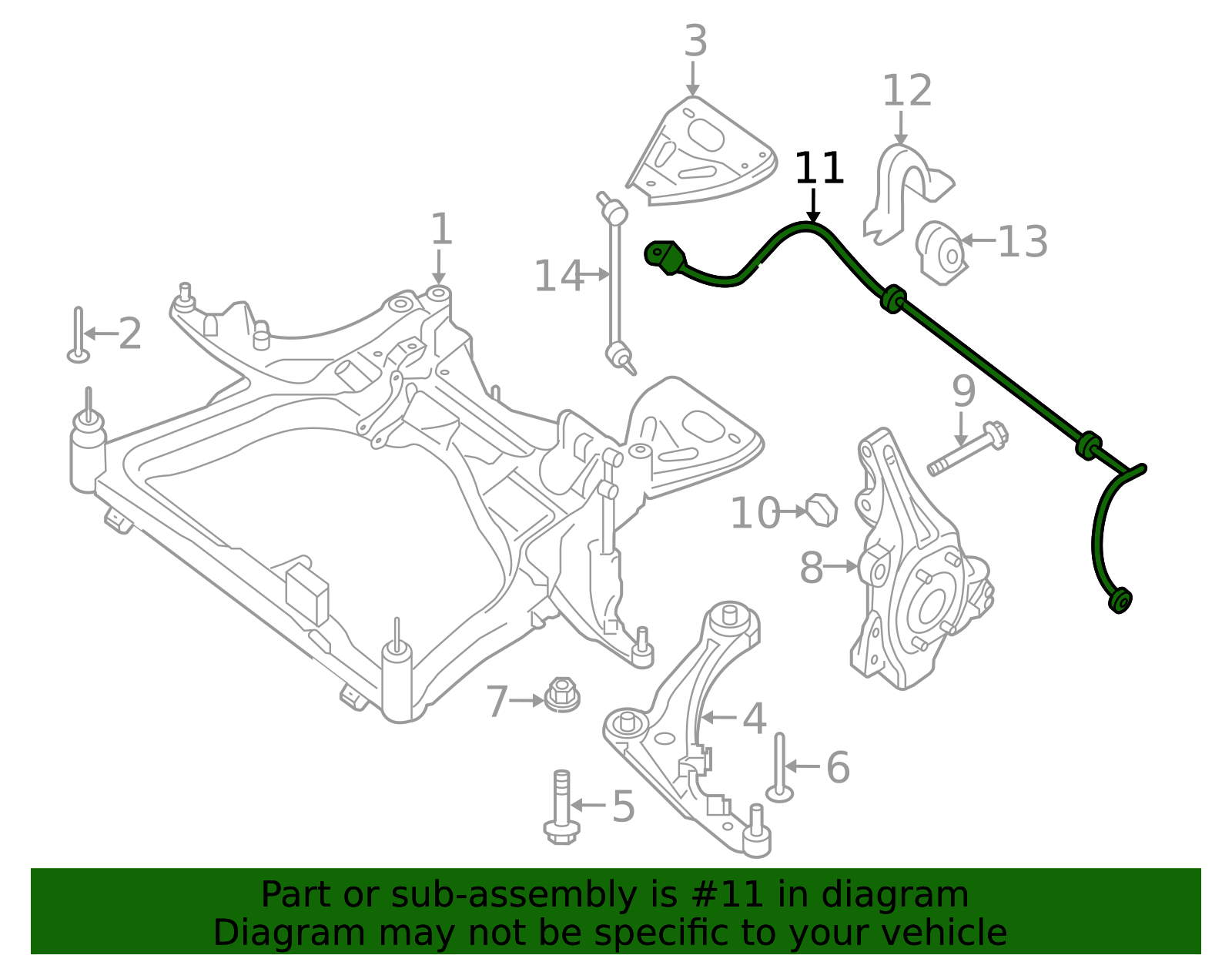 2013-2018 Nissan Altima Stabilizer Bar 54611-3TA1A | Bill Kay Nissan Parts