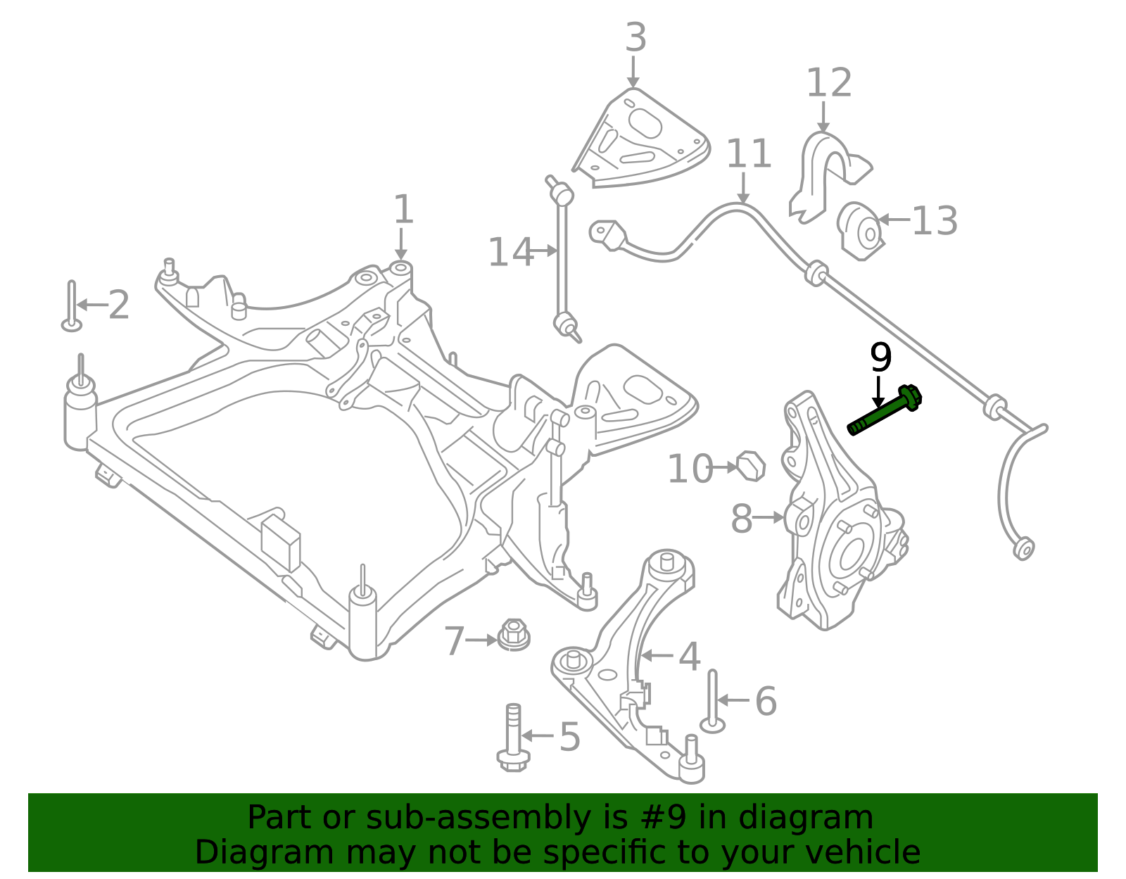 2007-2025 Nissan Knuckle Mount Bolt 40178-JA000 | Nissan Parts Central