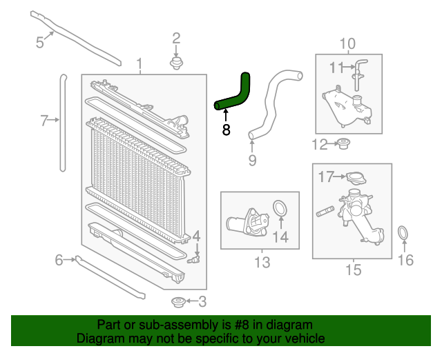 2016-2023 Lexus Upper Hose 16571-31380 | OEM Parts Online