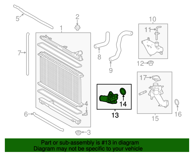 16031-31071 - Water Inlet For 2016-2024 Lexus | Lexus OE Parts