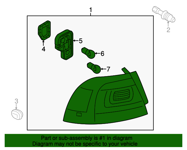 2011-2014 Volkswagen Touareg Tail Lamp Assembly 7P6-945-096-G | OEM ...