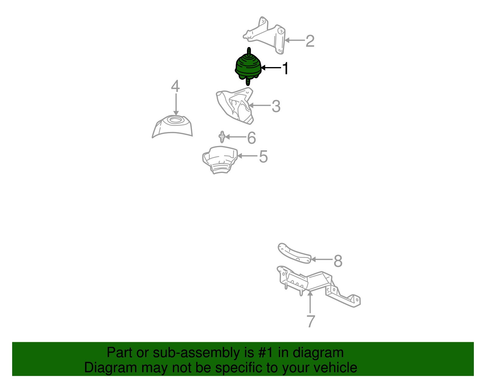 2002-2009 GM Engine Mount 15062381 GM | GMPartsDirect.com