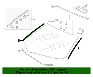 73125-SZT-G01 - Molding R Front Windshield Side - 2011-2016 Honda CR-Z ...
